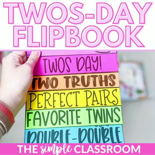 Twos Day Flipbook | Twosday Activities for 2nd Grade and 3rd Grade