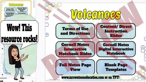 Volcano "Doodle" Style Notes with Slides, INB, & Digital INB | TPT
