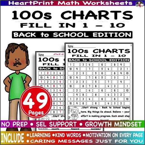100s Chart Missing Numbers write to 1 - 10 Fill in Missing Numbers ...