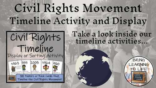 Civil Rights Movement Timeline Activity & Classroom Display | TPT