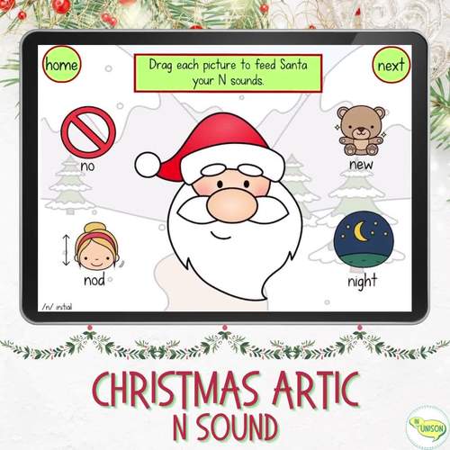 Christmas Articulation Boom Cards™ Feed Santa N Sounds | TpT