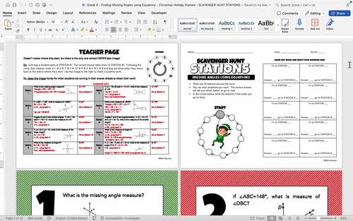 7th/8th Grade Math Christmas Activity: STATIONS Review Game (Angles)