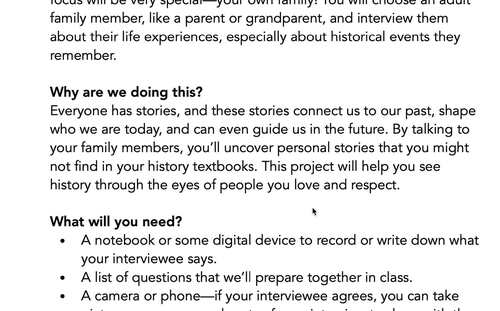 Living History: A Family Interview Project by Curt's Journey | TPT