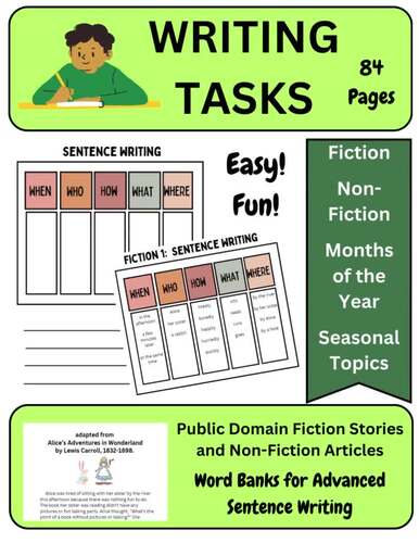 Easy Sentence Writing: Word Banks-Just Circle and Go! by Ms Literacy Lane