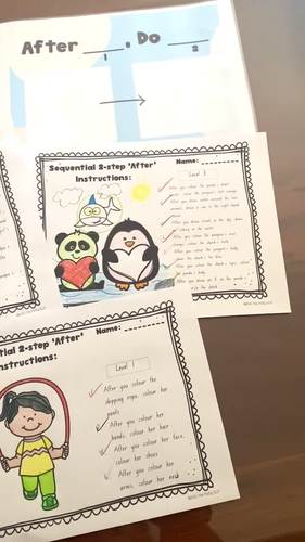 Before & After Directions | Temporal Concepts Worksheets & Visual Scaffolds