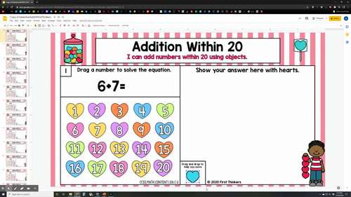 Addition Within 20 Digital Resources Valentines Day Math Google Slides ...