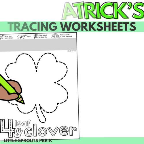 St. Patrick's Tracing Worksheets | Fine Motor for PreK Preschool ...