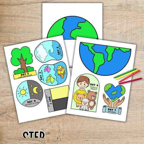 7 Days of Creation Bible Bible Story Craft Sunday School Homeschool Lesson