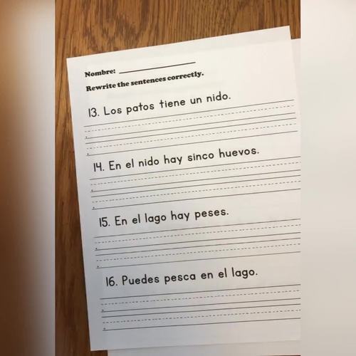 Spanish Find Your Mistakes Editing and Revision Practice Printable Version