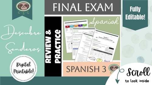 Descubre 2/Senderos 3 - Final Exam Review & Practice - Level 3 - Fully ...