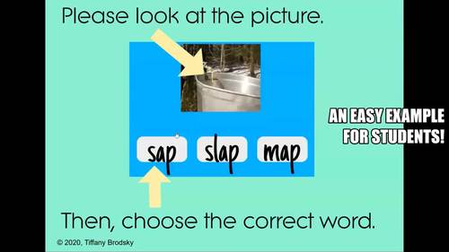 NO PREP interactive -ap Word Family Text to Picture Matching Game