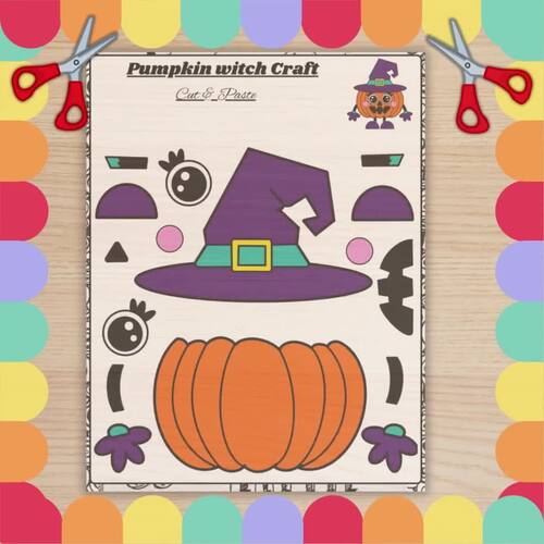 Pumpkin Witch Craft | Cut & Paste Halloween Activity | witch craft for kids