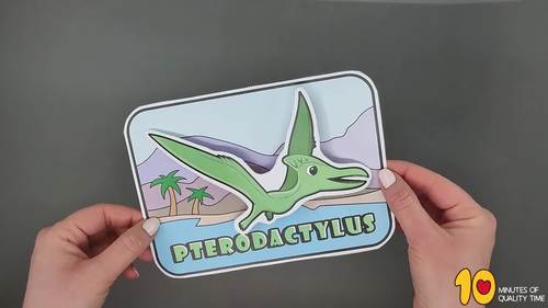 3D Pterodactyl Dinosaur Craft by 10 Minutes of Quality Time | TPT