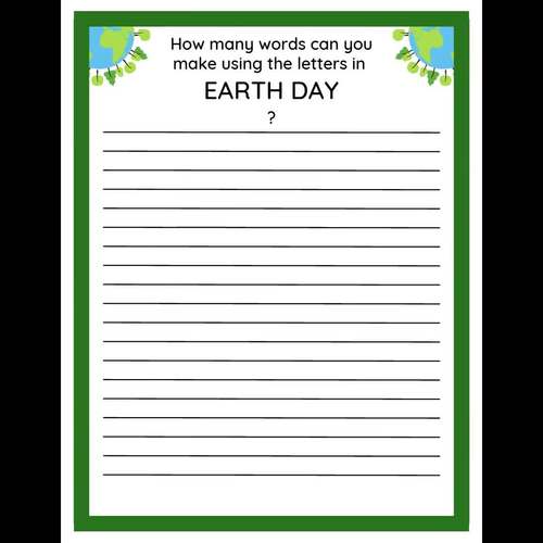 Earth Day Printable Games Bundle by The Wandering Sky | TPT