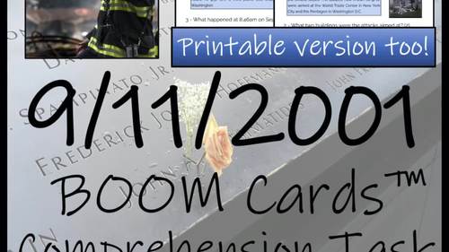 9/11 Terrorist Attacks BOOM Cards™ Comprehension Activity 3rd Grade ...
