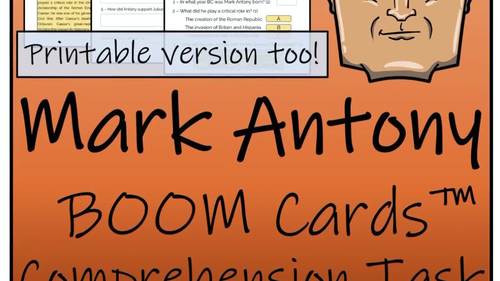 Mark Antony BOOM Cards™ Comprehension Activity 5th Grade & 6th Grade