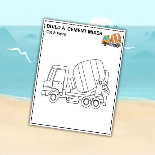 Cement Mixer Craft Activity | Cut&Paste Construction Vehicle Craft for ...