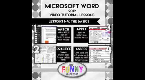 Microsoft Word 2019 Lessons 7-8 - Advanced Features by Mrs Funny Business
