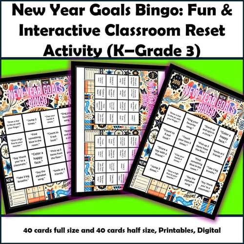 New Year Goals Bingo: Fun & Interactive Classroom Reset Activity ...