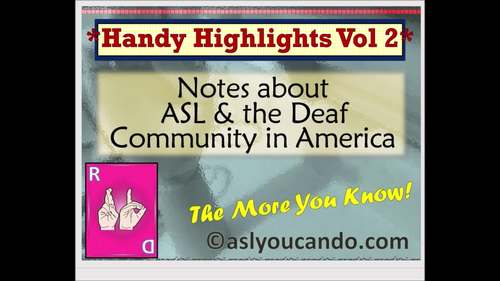 Deaf Culture Notes & ASL Highlights by aslyoucando | TPT