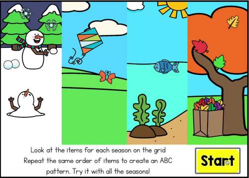 BOOM Cards: Seasons ABC Patterns by PreK Partner | TpT