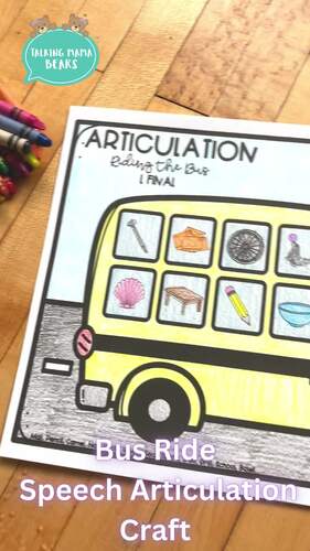 Back To School Bus Speech Articulation Craft by Talking Mama Bears