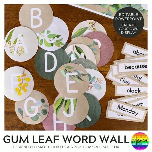 Eucalyptus GUM LEAF Word Wall Pack by classroomHQ | TPT