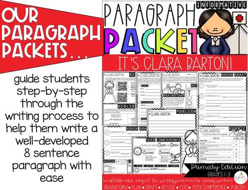 It's Clara Barton | Biography Paragraph Packet | Informational Writing ...
