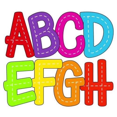 Dash Line Alphabet , bulletin board letters font Bundle by VividDoodle