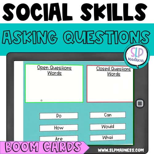 Speech Therapy Social Skills Boom Cards Asking Questions Conversations