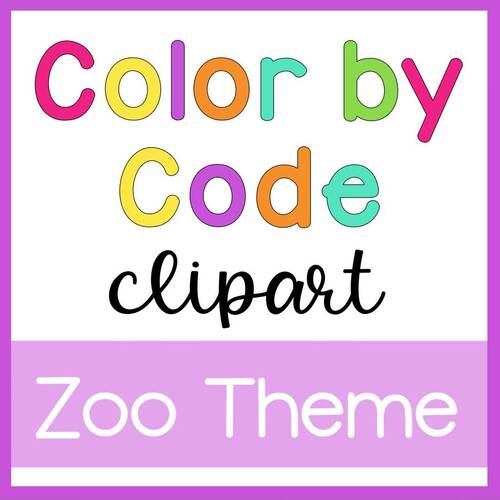 Zoo Color by Code Clipart - Color by Code Templates - Animals | TPT