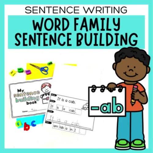 AB Word Family Decodable Sentence Building Writing Booklet | CVC Words