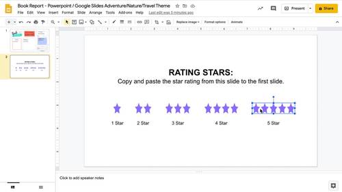 Book Report Powerpoint / Google Slides - Adventure / Nature / Travel Theme