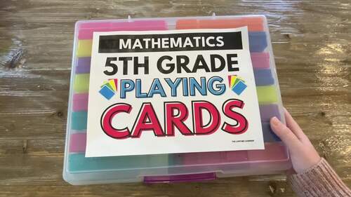 5th Grade Math Games with Playing Cards Activities Math Centers Spiral ...