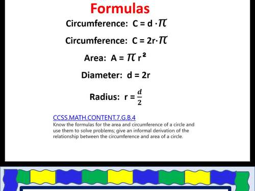 Circles Bingo Math Game I Area, Circumference, Diameter, Radius | TPT