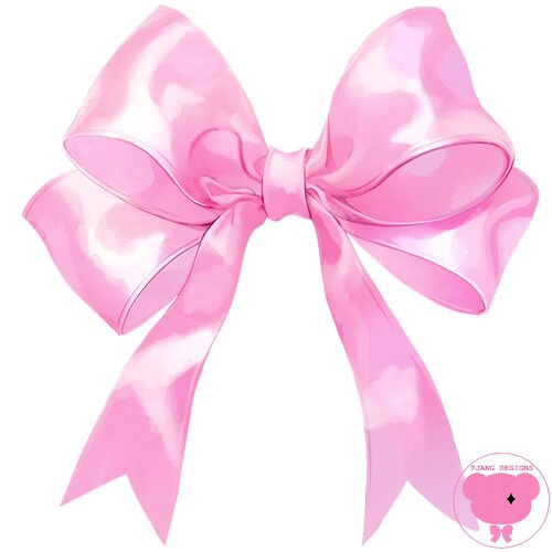 Pink Watercolor Ribbon Bows Clipart Set - 14 PNG Files for Crafts ...