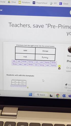 Dolch Pre-Primer Sight Word Sort [Google Slides and Seesaw] | TPT