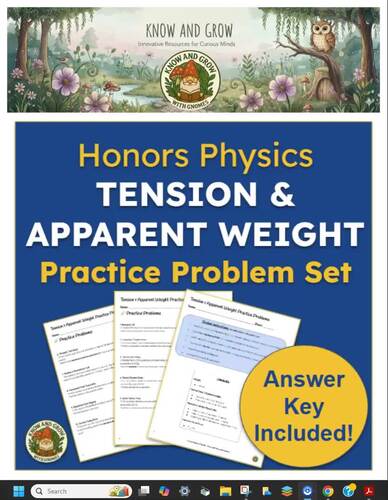 Honors Physics Tension & Apparent Weight Practice Problems | Newtons ...