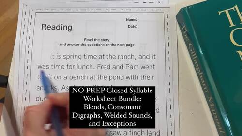 Closed Syllable Differentiated Worksheets & Passages - Blends, Digraphs ...