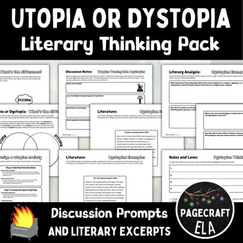 Dystopian Literature Activity Pack for Dystopia Units with Prompts and ...