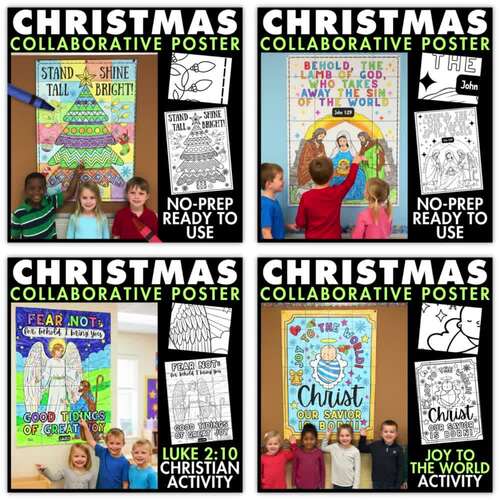 Christmas Collaborative Poster Activity Bundle | Christian Bulletin ...