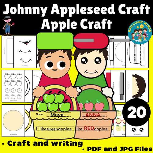 Johnny Appleseed Apple Craft - Johnny Appleseed Day Craft - Fall Apple ...