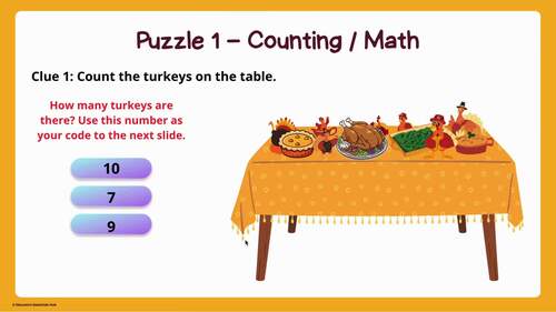 Thanksgiving Digital Escape Room | Fun PreK–1 No-Prep Puzzles | TPT