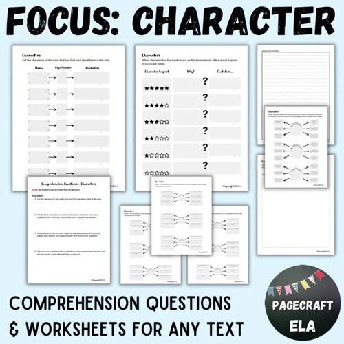 Reading Comprehension Questions for Character Study in Any Prose ...