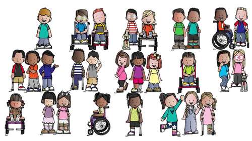 Differently Abled kidlette clip art GIANT set, kid clip art COMBO PACK