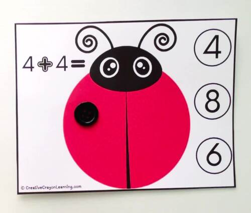 Kindergarten Spring Addition – Hands-On Math Center Within 10 | TPT