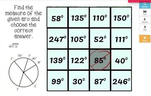 Arc Measures in Circles Picture Reveal Boom Cards--Digital Task Cards