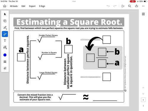 Estimating a Square Root Using Proportions by Ramon Quevedo | TPT
