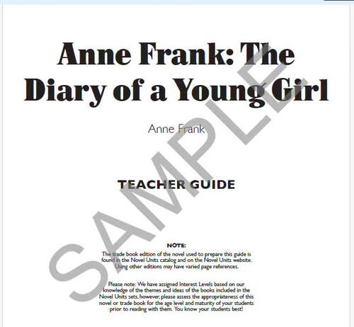 Anne Frank: The Diary of a Young Girl Novel Units® Teacher Guide Novel ...