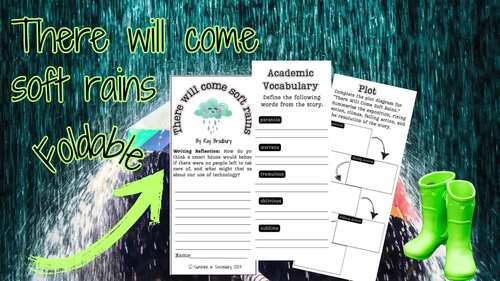 There will come soft rains reading foldable by Sunshine in Secondary